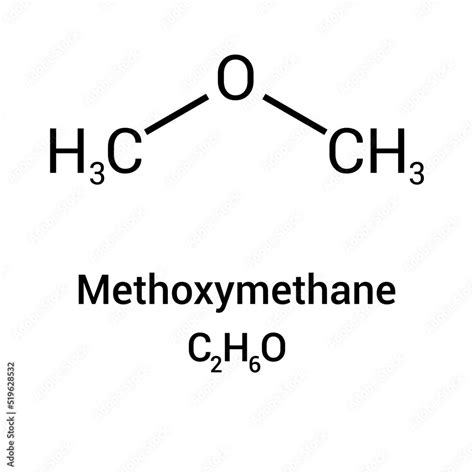Chemical Structure Of Methoxymethane C2h6o Stock Vector Adobe Stock