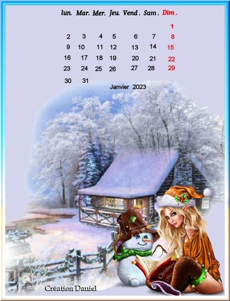 Calendrier De Janvier 2023