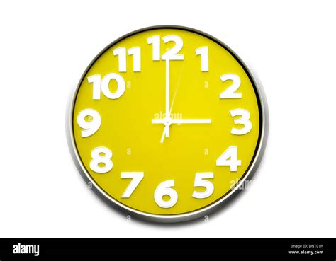 Yellow Clock Face 3 Oclock The Clock Strikes Three 1500 Hours Stock