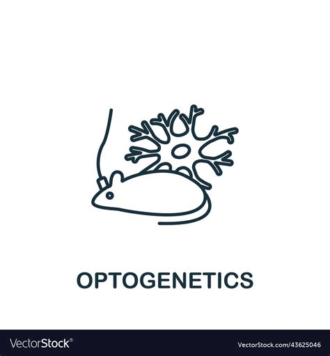 Optogenetics Icon Monochrome Simple Line Future Vector Image
