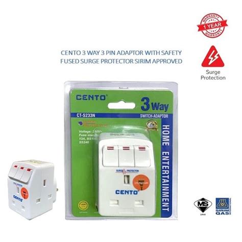 3 Way 3 Pin Multi Adaptor Switches With Safety Fuse Individual Switches