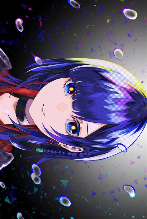 Safebooru 1girl Absurdres Black Background Blue Eyes Blue Hair Blue