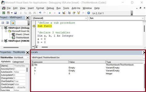 debugging vba code in excel geeksforgeeks