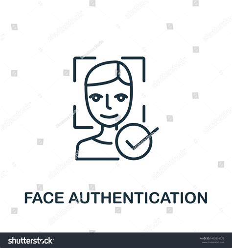Face Authentication Icon Authentication Collection Simple Stock Vector