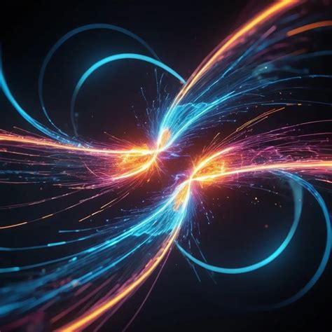 High Speed Dynamic Shot Of Two Electrons Colliding