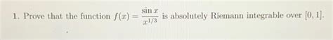 solved 1 prove that the function f x x1 3sinx is