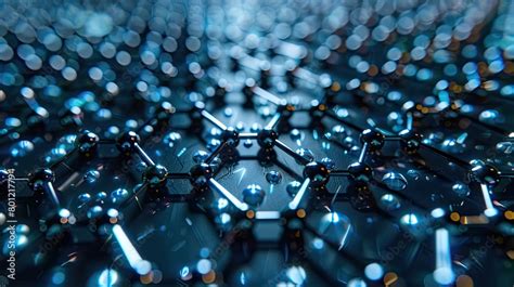 3d Rendering Of A Hexagonal Lattice Structure Made Of Carbon Atoms