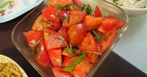 ごま油ポン酢のトマト大葉のサラダ By ビーグルのソラ 【クックパッド】 簡単おいしいみんなのレシピが368万品