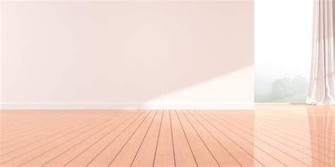 태양 빛 흰색 빈 방과 나무 라미네이트 바닥의 모형은 벽에 그림자를 캐스팅 흰색 커튼과 최소한의 인테리어 디자인의 관점 3d 렌더링 0명에 대한 스톡 사진 및 기타 이미지