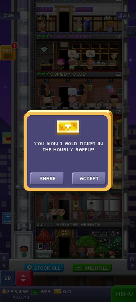 First Ever Lottery Win After Like 300 Entries Over The Past 3 Months R Tinytower