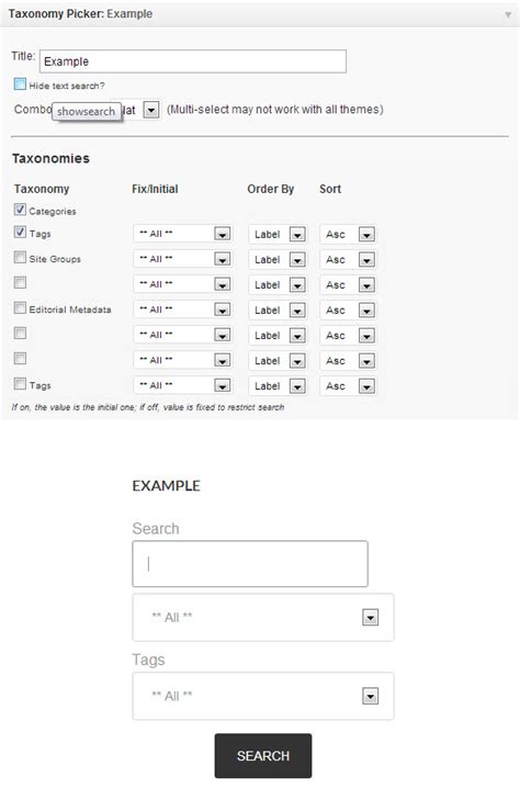 BỘ LỌc TÌm KiẾm VỚi Taxonomy Picker Cho Wordpress