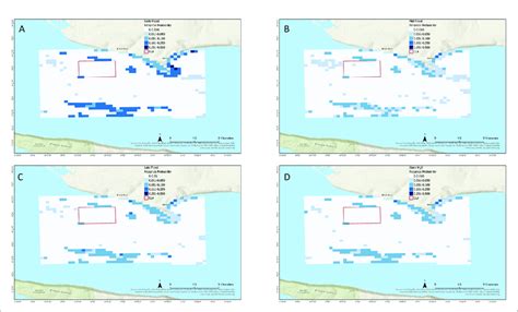 Mapped Boosted Regression Tree Model Result Showing Striped Bass