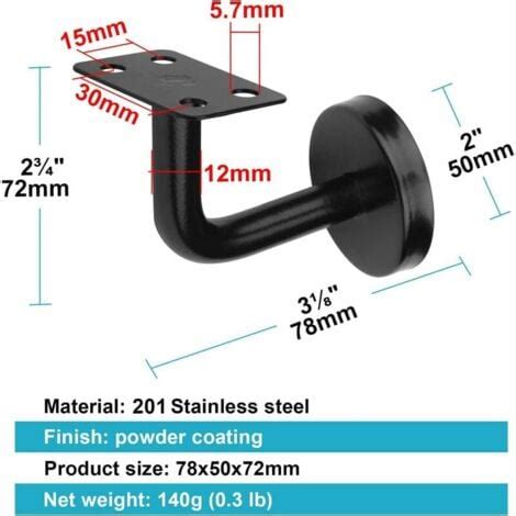 Lot de 8 Pièces Supports de Main Courante d Escalier Supports de Rampe