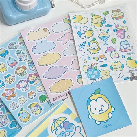 히히클럽 히히클럽 레몬 바다 시리즈 칼선 스티커 위시버킷