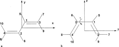 Molecular Orientation And Atom Numbering Of A S Trans1 3 Butadiene And