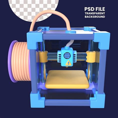 Premium Psd Enclosed 3d Printer 3d Illustration Icon