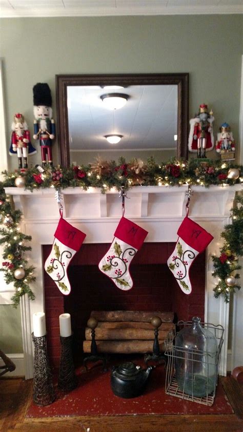 Christmas Mantle With Nutcrackers Christmas Mantle Holiday Decor