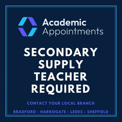Academic Appointments Ltd On Linkedin Secondary Supply Teachers Required Doncaster Supply