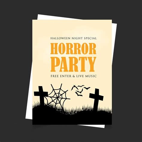 Carte d invitation Halloween Party avec vecteur de design créatif Vecteur Premium