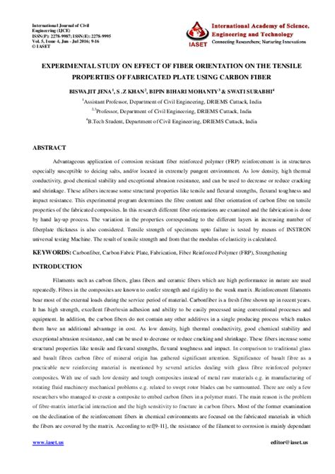 Pdf Experimental Study On Effect Of Fiber Orientation On The Tensile