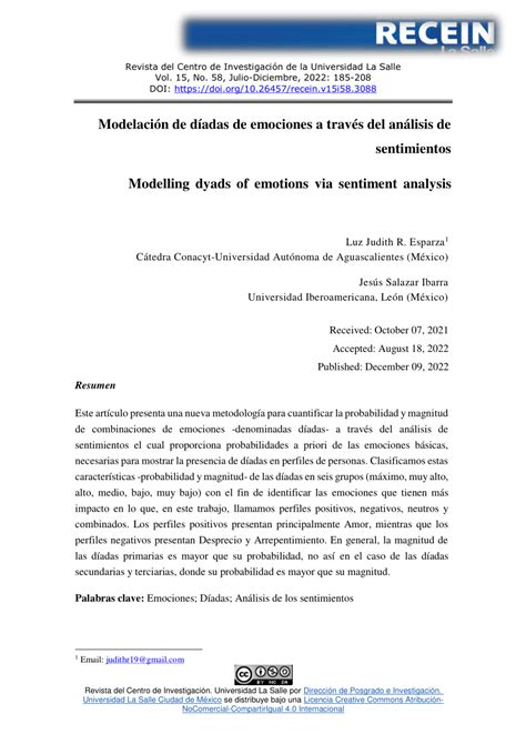 Pdf Modelling Dyads Of Emotions Via Sentiment Analysis
