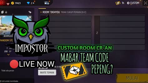 🔴live Ff Custom Room Cr An Cs Mabar Team Code Youtube