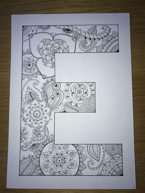 Zentangle Patterned Letter Zentangle Patterns Letter Patterns Art