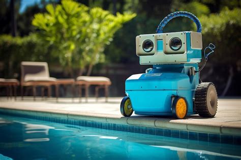 Premium Photo A Pool Cleaning Robot In Action
