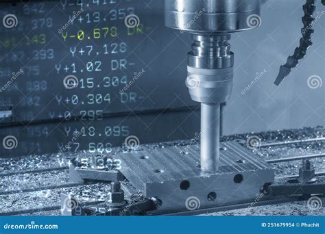 Abstract Scene Of The Cnc Milling Machine And G Code Data Background
