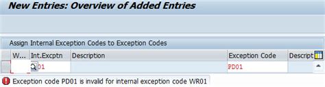Solved Unable To Assign Internal Exception Code To Except Sap Community