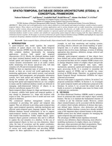 Pdf Spatio Temporal Database Design Architecture Stdda A