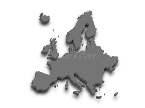3d Render Map Of Europe With Borders Europe Continent Administrative