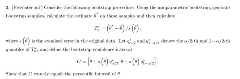 solved 3 presenter 1 consider the following bootstrap