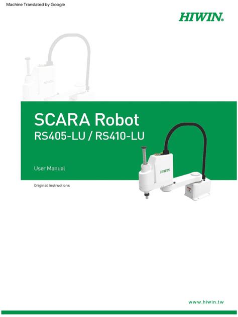 Scara Robot Rs405 Rs410 User Manual Tiếng Việt Pdf