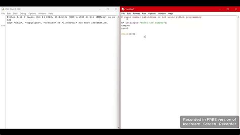 Given No Palindrome Or Not Python Idle Shell Palindrome Python Youtube