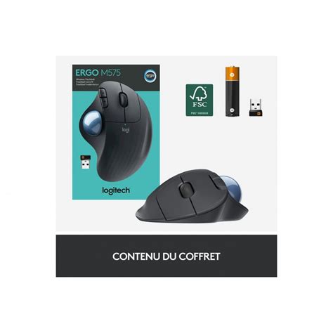 Souris Logitech Ergo M575 Graphite Darty Guadeloupe