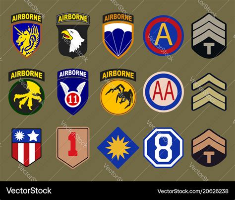 Airborne Air Force And Army Patches Royalty Free Vector