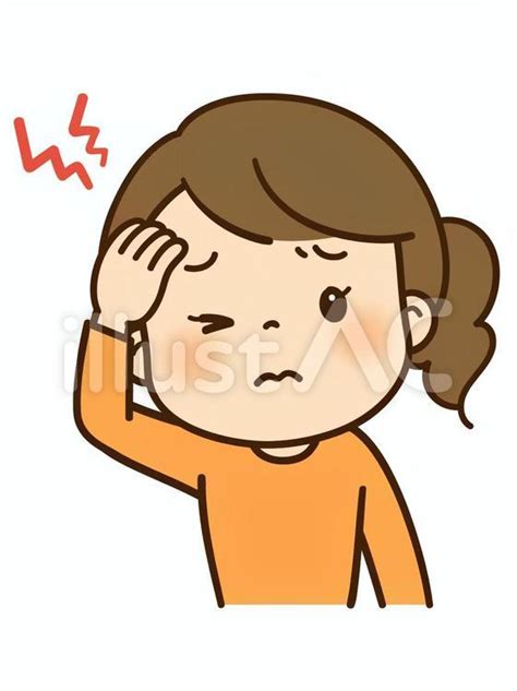 頭痛で辛い女性イラスト No 22846924｜無料イラスト・フリー素材なら「イラストac」