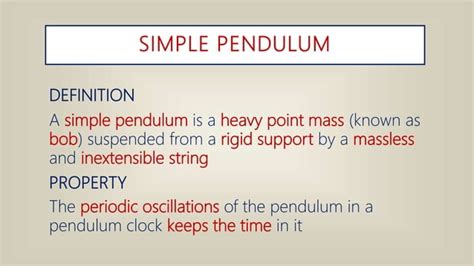 ICSE CLASS PHYSICS SIMPLE PENDULUM VVT Pptx Physics Science