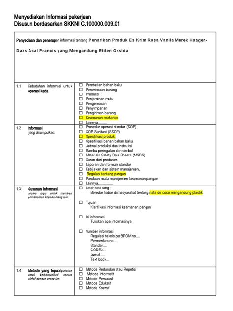 Form 3 Menyediakan Informasi Pekerjaan Pdf