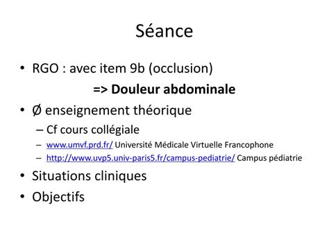 PPT Item 8b Douleurs abdominales et lombaires aiguës chez lenfant