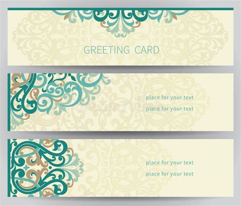 Vintage Ornate Cards In East Style Stock Vector Illustration Of