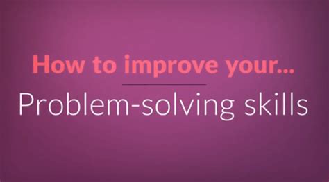 how to improve your problem solving skills