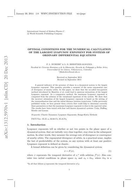 PDF Optimal Conditions For The Numerical Calculation Of The Largest