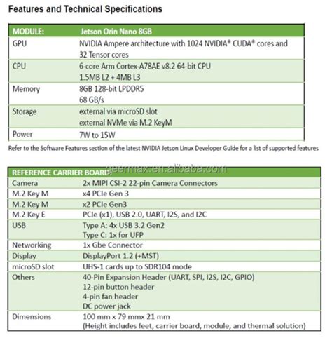 适用于jetson orin nano显影剂套件 8gb ，带gbe网络945 13766 0000 000嵌入式二手nvidia
