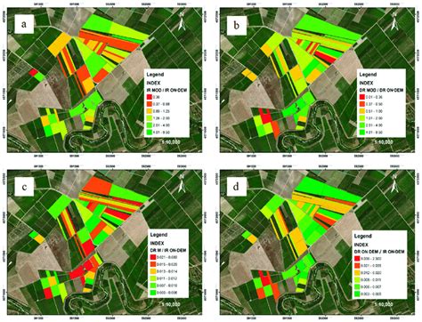 Maps Of Four Indices A Ratio Of Irrigation Volumes Model Irrigation Download Scientific