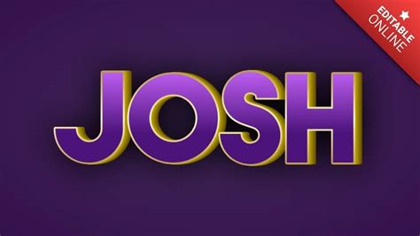 Josh Golden Purple 3d Text Effect Generator