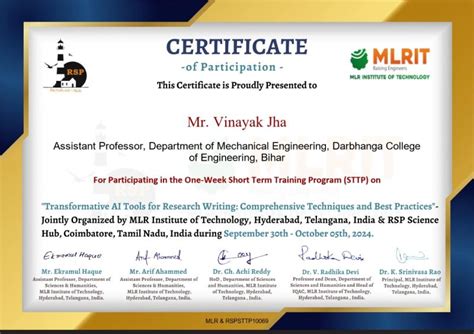 Vinayak Jha On Linkedin Successfully Completed One Week Short Term