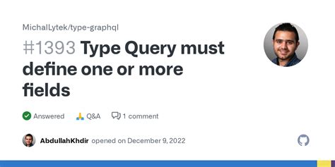 Type Query Must Define One Or More Fields MichalLytek Type Graphql