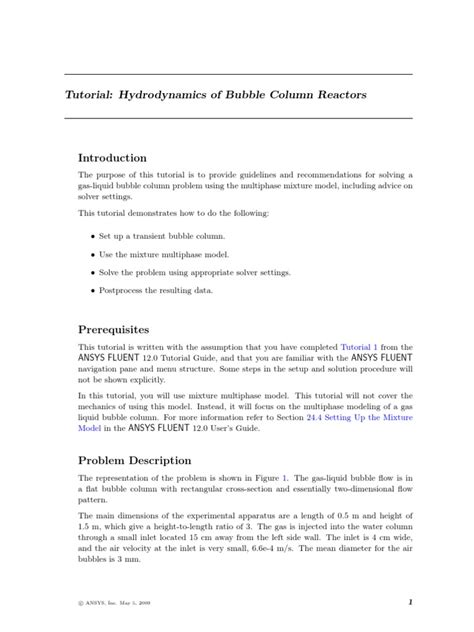 Multiphase Modeling And Transient Simulation Of Hydrodynamics In A Bubble Column Reactor Pdf